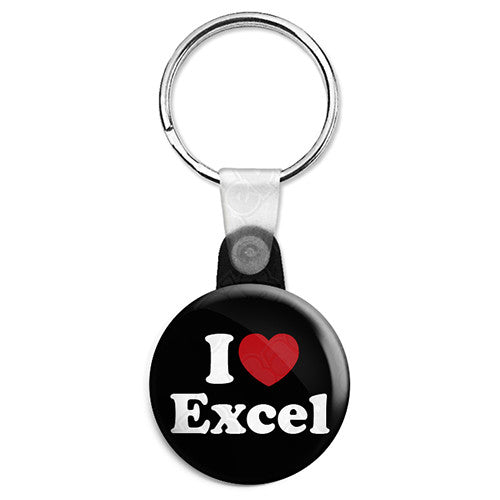I Love (Heart) Excel - Data Geek Button Badge, Fridge Magnet, Key Ring ...